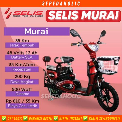 Jual Sepeda Listrik SELIS MURAI Electric E Bike 500 Watt - Red - Kab ...