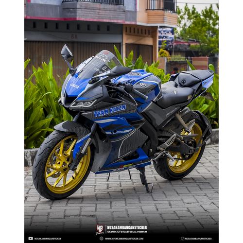 Jual Desain Motor Yamaha R15 V3 Karbon Grafis Biru Modifikasi Stiker ...