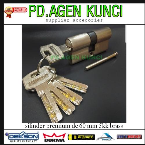 Jual silinder kunci pintu dolomite dc 60 mm cylinder 6cm kunci pintu double - anak kunci bras ...