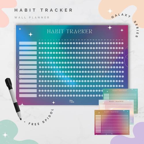 Jual HABIT TRACKER / STUDY PLANNER - GALAXY SERIES - WALL PLANNER (A3 ...