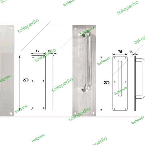 Jual Handel Pull /Push Sign Plate Setara Dekson Lubang kunci - Lubang ...