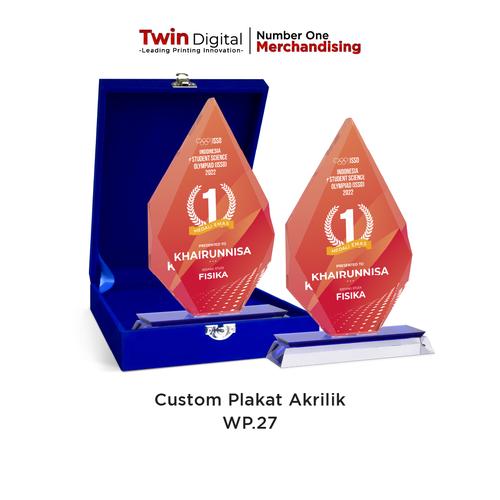 Jual Plakat Akrilik Premium Piagam Penghargaan Tropi Wisuda - Plakat WP ...