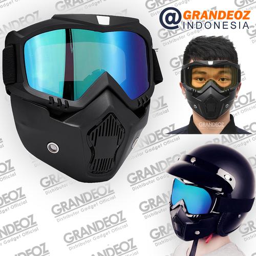 Promo Goggles Kacamata + Masker Full Face Goggle Mask Helm Motor Bogo ...