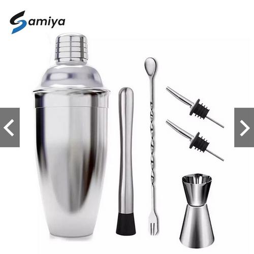 Promo paket shaker cocktail stainless 6in1/ alat bartender set ...