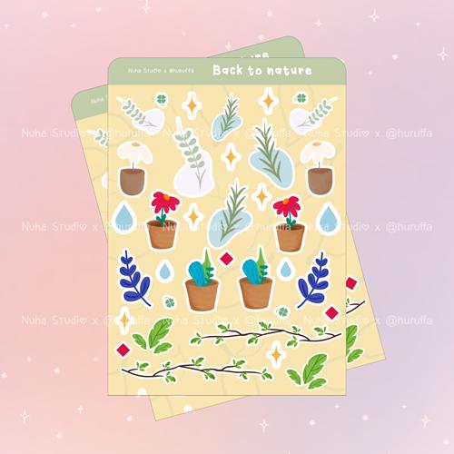 Jual STICKER SHEET by Huruffa Back to Nature Tanaman Bunga Pot Stiker ...