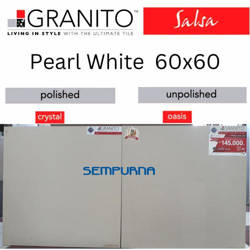 Jual Granite tile Granito Salsa Pearl White 60x60 Crystal Oasis glossy ...