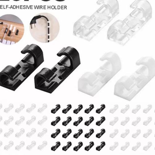 Jual klip kabel organizer penjepit clamp tempel dinding tembok hitam ...