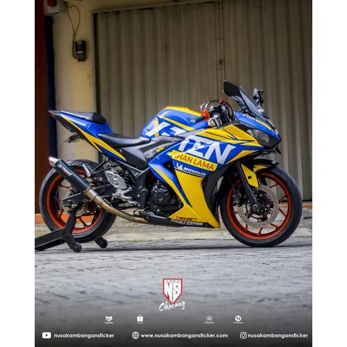 Jual Desain Motor Yamaha R25 Biru Kuning Stiker Modifikasi Full Body ...