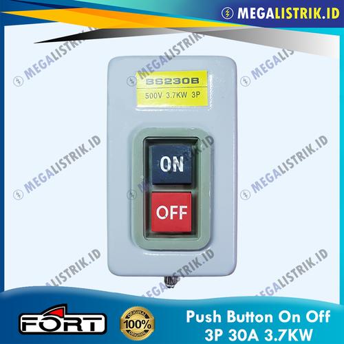 Jual Fort Power Push Button 3P 30A On Off Kotak 3.7kW BS230 / BS230B ...