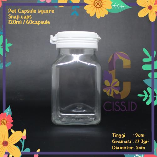 Jual BOTOL KAPSUL 120ML ISI 60KAPSUL KOTAK TUTUP SNAP SEGEL PET ...