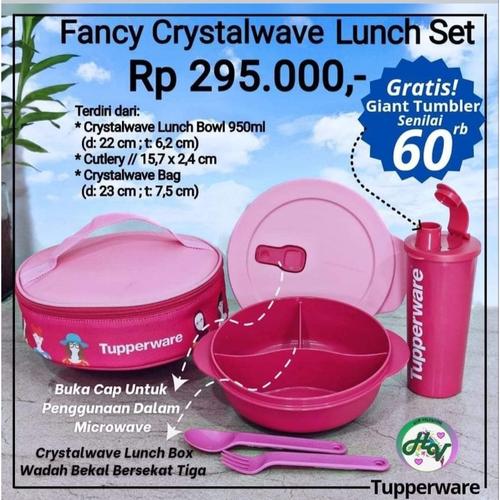 Jual tempat makan dengan tas Tupperware Fancy Crystalwave Lunch Set ...