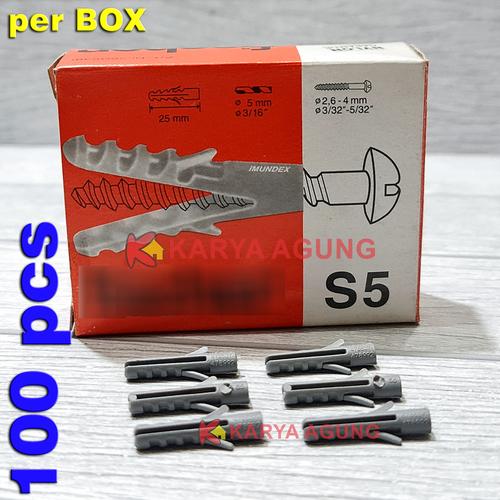 Jual Fisher IMUNDEX S5 / Fiser Angkur Lubang Dinding Tembok 5mm / Wall ...