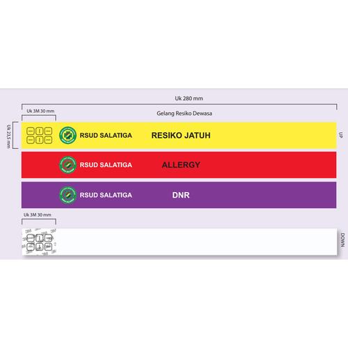 Jual GELANG RESIKO ADHESIVE 3M (FALL RISK, ALLERGY, DNR) DEWASA ...