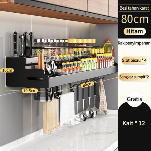 Promo Rak Dapur Stainless Steel Rak Bumbu Dapur Rak Pisau Dapur Gantung ...