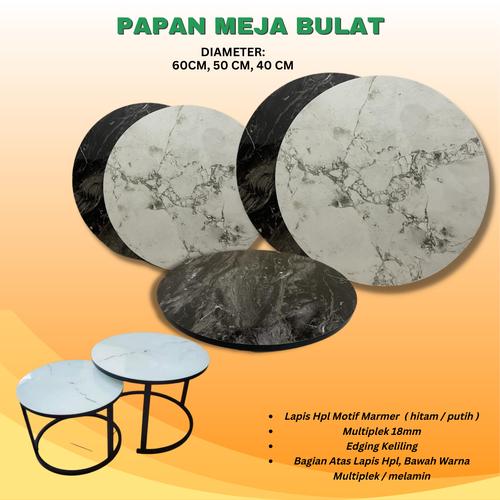 Jual Papan Meja Bulat Top Table motif marmer Diameter 60cm, 50cm dan ...