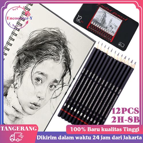 Jual Sketching Pencil Set 12pcs Pensil Sketsa Set Drawing Pencil Set - 12 pcs - Kota Tangerang ...