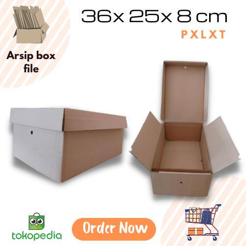 Jual Kardus Box Arsip / Box File Kecil Polos 36x25x8cm Bahan keras dus ...