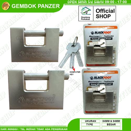 Jual Gembok Kotak Gembok Panzer Ukuran 84MM 94MM Blackfoot Gembok Pagar ...
