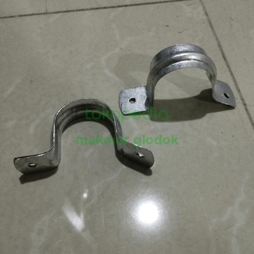 Jual (GM) klamp pipa seng 1" inch / Clam plat Omega Besi 1" inch ...