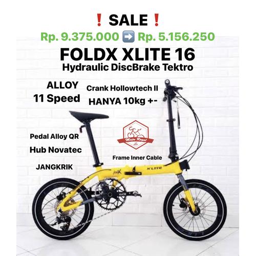 Jual SEPEDA LIPAT ELEMENT FOLDX XLITE 11 Speed 16 inch ALLOY HYDRAULIC NEW - YELLOW GREY - Kota ...