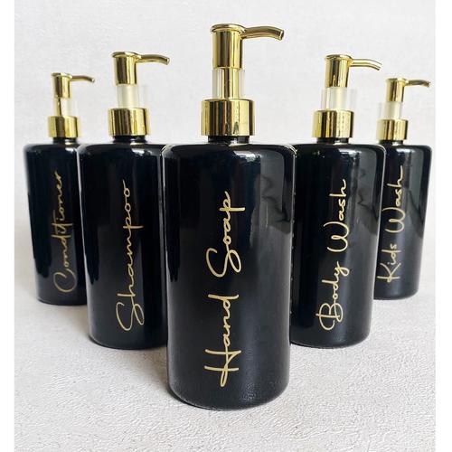 Jual LUXE PREMIUM Botol Hitam 500 ML PUMP GOLD Aesthetic Bottle Refill ...