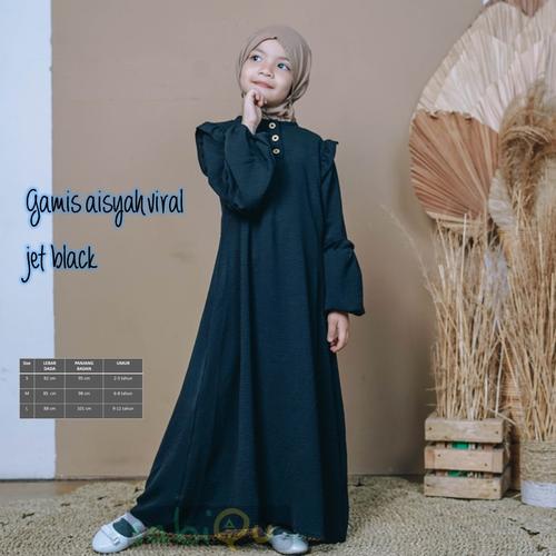 Jual gamis anak viral aisyah bahan crinckle premium untuk umur 2-12 ...