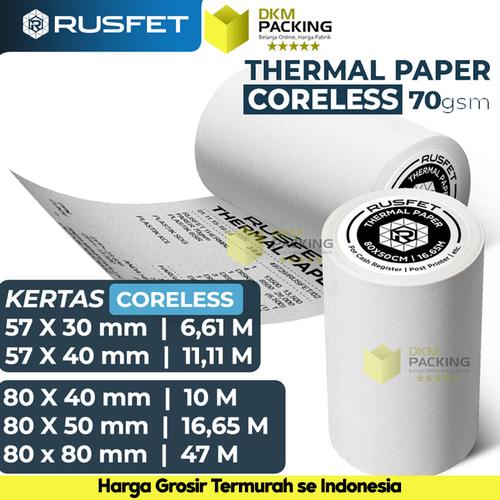 Jual Kertas Termal Paper Thermal Printer Struk Kasir POS Barcode RUSFET ...