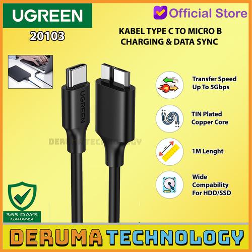 Jual UGREEN 20103 Kabel Data HDD Type-C To Micro USB 3.0 Hard Disk ...
