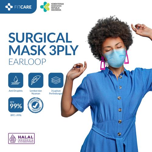 Jual Fitcare Masker Medis 3ply Earloop Box isi 50 pcs - Candy Pink ...