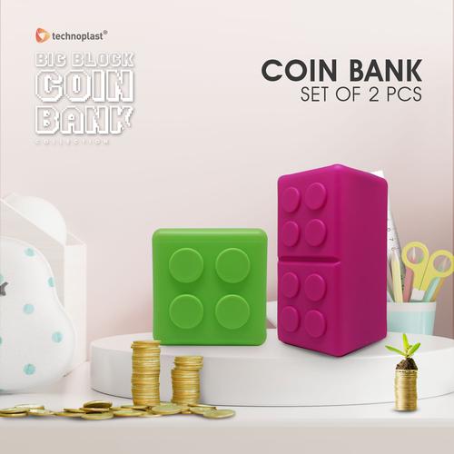Jual BIG BLOCK COIN BANK PAKET LARGE & SMALL / CELENGAN PLASTIK BENTUK ...