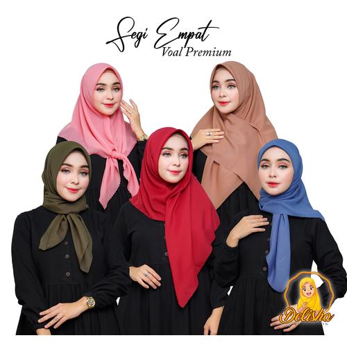 Jual Kerudung Segi Empat Polos Laser Cut Voal Premium Hijab Segi Empat Voal - Army - Jakarta ...