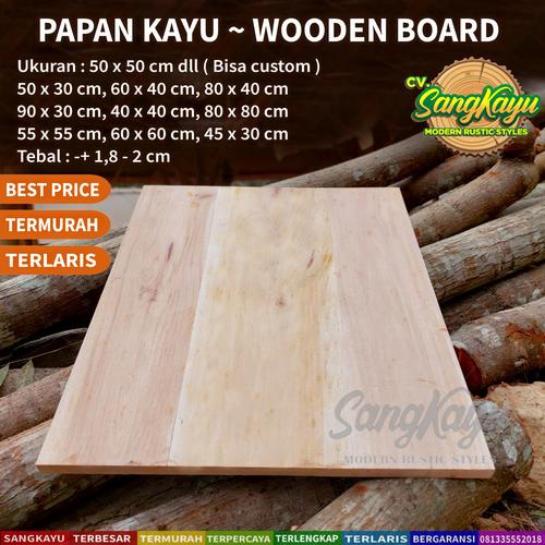 Jual Papan kayu 50x50x2cm wooden board daun meja nampan kayu talenan ...