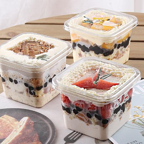 Promo korean Dessert Box KOTAK TINGGI Premium Cup Puding Tiramisu Kue ...