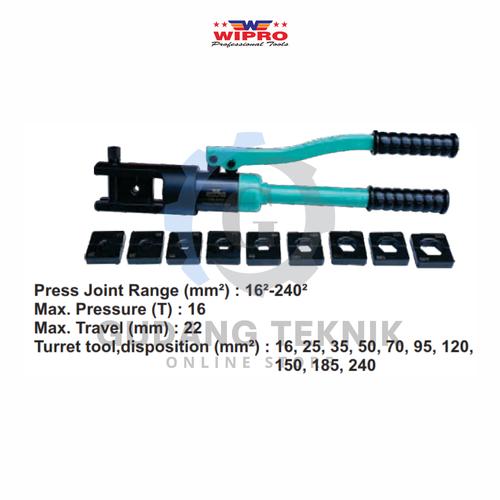 Jual Tang Press Skun Hidrolik WIPRO YQK-240A/Tang Skun Kabel CRIMPING ...