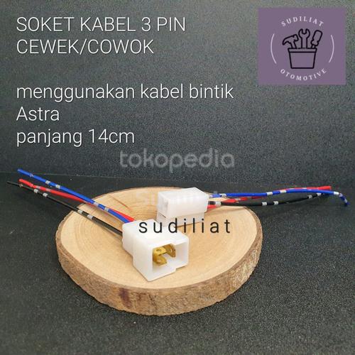 Jual SOKET / SOCKET SAMBUNG KABEL 3 PIN BESAR + KABEL BINTIK - COWOK ...