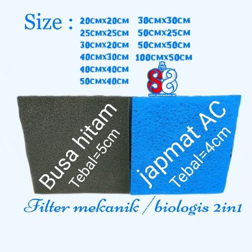 Jual paket filter mekanik 2in1 busa hitam T=5cm japmat aquaclean T=4cm ...