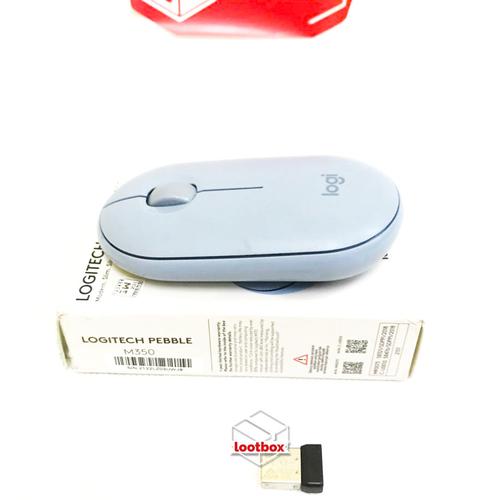 Jual Logitech M350 Pebble Bluetooth Silent Wireless Mouse - Blue Grey ...