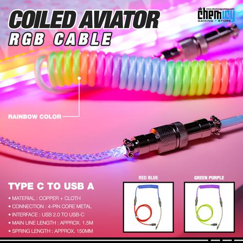 Jual Coiled Aviator Cable RGB Type-C for Mechanical Gaming Keyboard ...