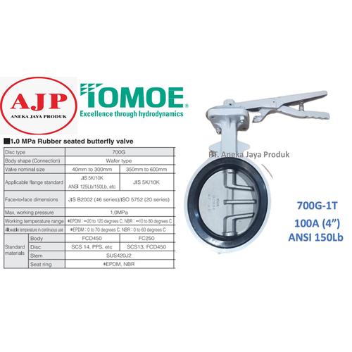 Jual "TOMOE" BUTTERFLY VALVE, LEVER 700G - IT, ANSI 150Lb, 100A - 4 ...