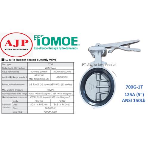Jual "TOMOE" BUTTERFLY VALVE, LEVER 700G - IT, ANSI 150Lb, 125A - 5 ...