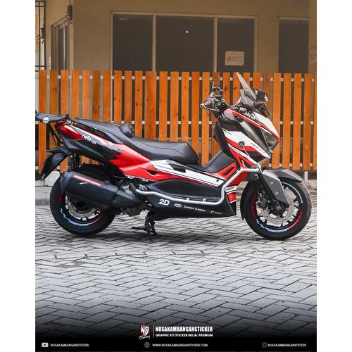 Jual Custom stiker Xmax merah grafis full body - Graftac, Glossy Kilap ...