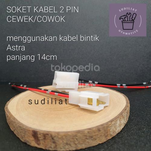 Jual SOKET / SOCKET SAMBUNG KABEL 2 PIN BESAR + KABEL BINTIK - COWOK ...