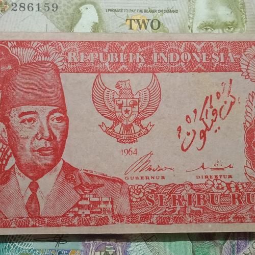 Jual uang kuno soekarno tulisan Arab merah seribu rupiah - Kota Bandung ...