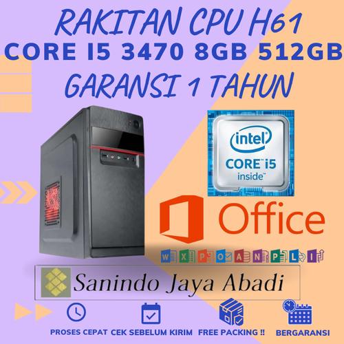 Promo RAKITAN CPU H61 - B75 Core i5 3470 8GB HDD 500GB SSD FULL BARU ...