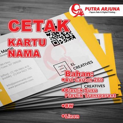 Jual CETAK KARTU NAMA, AC 260 gsm, BW, LINEN, PLASTIK SUSU/TRANPARANT ...