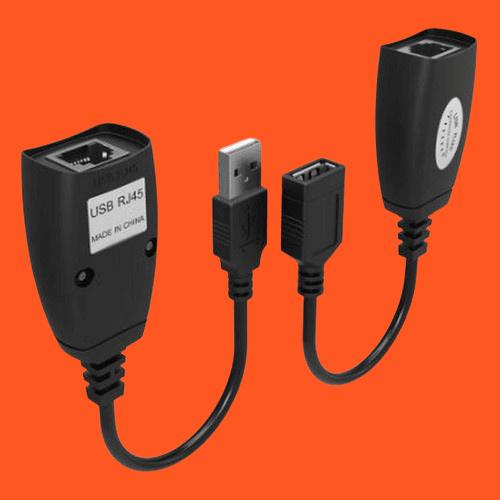 Jual CONVERTER USB TO LAN USB Extender Up to 50M Single Kabel Lan CAT5 ...