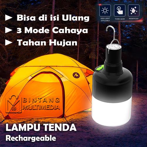 Promo Lampu Tenda Camping Charger USB Baterai Cas LED Gantung Lentera ...