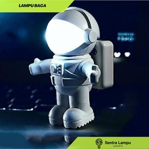 Jual Lampu Baca LED USB Lucu Model Astronot Flexible Spaceman - Putih ...