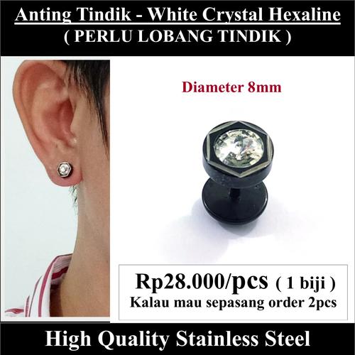 Jual Anting Tindik Cowok Pria - White Crystal Hexaline - Kota Medan ...