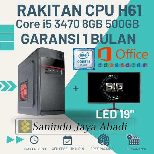 Jual PAKET PC RAKITAN CPU RAKITAN INTEL CORE I5 3470 8GB HD 500GB + LED ...